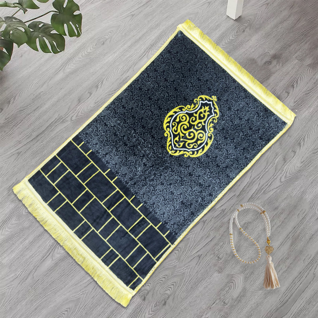 Premium Velvet Prayer Mat Kiswa Soft Plush Fabric | K Linen