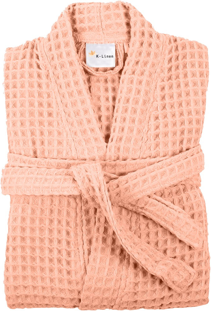 Waffle Bathrobe Peach
